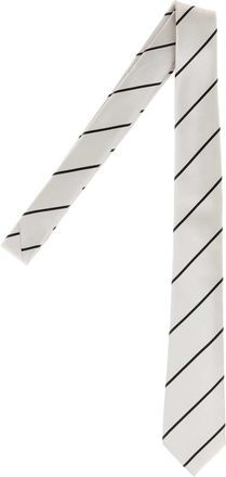 Tom Ford Mens Simply Regimental Tie 6cm Platinum Cinture Belt