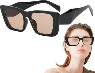 Generic Lunettes de soleil pour femme avec protection UV | Monture en losange tendance | R&eacute;sistante aux chutes | Lunettes de soleil tendance &agrave; dessus plat pou