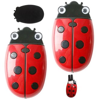 Generic 2 St&uuml;ck magnetischer Stifthalter, Marienk&auml;fer-Cartoon, Mehrzweck-Make-up-Pinsel-Organizer und Tafel-Radiergummi, Marienk&auml;fer-Whiteboard-Organizer, Sti