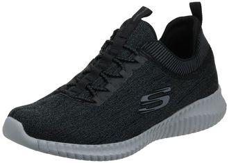 Skechers Herren Elite Flex Hartnell Slip On Sneaker, Black Gray Mesh Trim, 41.5 EU