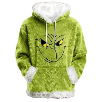 Generic Le Grinch Sweat A Capuche Femme Costume Pilou Christmas Plaid Vetement Moche Deguisement Pull Noël Femmes Sweatshirts Sweet Chaud 2025 The Polaire De 