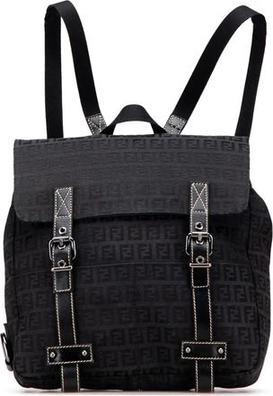 Fendi sac à dos en toile à motif Zucchino (2000-2010) - Noir