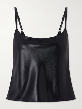 Courr&egrave;ges Top Aus Satin - Schwarz