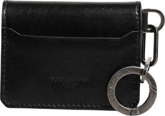 Dolce & Gabbana unisex, Accessoires, Noir, Taille: ONE Size Portefeuille noir en cuir avec logo en relief et porte-cl&eacute;s