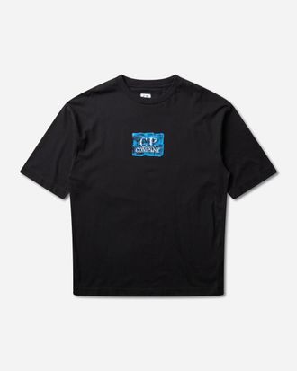 C.P. Company Men s 30/1 Jersey Logo T-Shirt Black