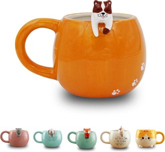 Winkee Pet Friends Tasse Hund Buddy I Super s&uuml;&szlig;e Kaffeetasse & Teetasse I Gro&szlig;er Becher- ca. 450 ml