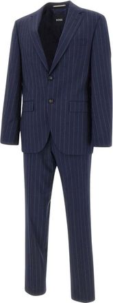 HUGO BOSS Homme, Costumes, Bleu, Taille: 3XL Costume deux pi&egrave;ces en laine vierge &agrave; rayures tennis