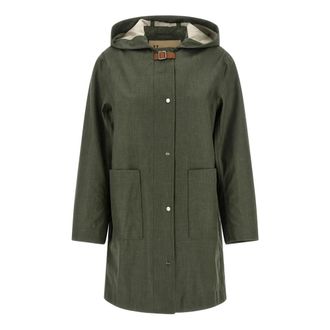 Herno Regenmantel mit Kapuze und Schnallenriemen - - Coats - Damen - Gr&uuml;n - L