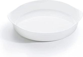 Luminarc 06975 Tarteform Smart Cuisine 28 cm runde Backform Backblech Obstkuchenform Backoffen Hartglas Mikrowellen-Spülmaschinenfest weiß stapelbar modern