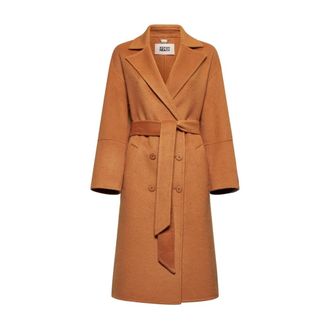 Silvian Heach Doppelreihiger Mantel mit G&uuml;rtel - - Coats - Damen - Braun - XS
