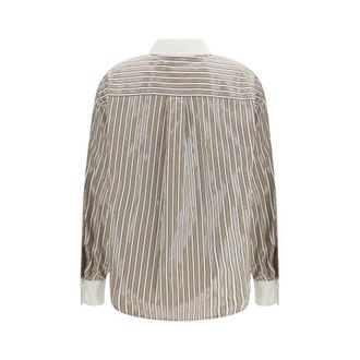Brunello Cucinelli Womens Beige Cotton Pattern Shirt