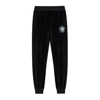 Versace Samthose mit schimmernder Applikation - - Trousers - Herren - Schwarzk - L