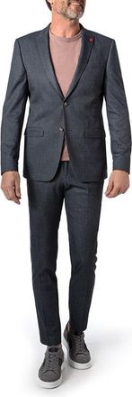 Roy Robson Herren Anzug grau meliert Slim Fit