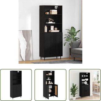 vidaXL Hochregal - Highboard Schwarz Eichen-Optik 69,5 x 34 x 180 cm