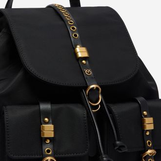 Pinko Womens Backpack Nylon Black Backpacks