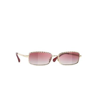 Chanel Rechteckige Sonnenbrille - - Accessories - Damen - Gelb - 58 MM