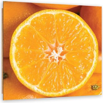 Feeby Dekobild Orange Obst Essen 30x30 cm Deko Wand Kunstdruck Esszimmer K&uuml;che Stilleben Gelb