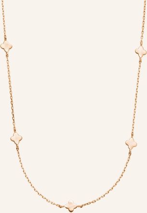 Leaf Halskette Mini Clover Aus 14 Karat Gelbgold rosegold