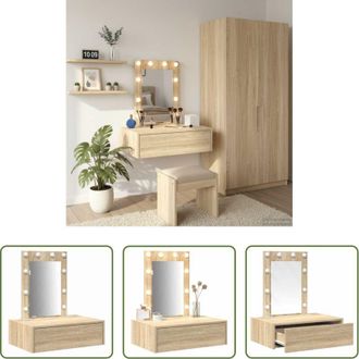 vidaXL Schminktisch mit Spiegel - Schminktisch mit Schubladen Braun 60 x 40 x 70 cm Holzwerkstoff