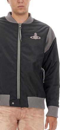 Vivienne Westwood Logo-Embroidered Polyamide Bomber Jacket - Black