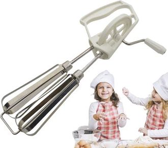 Generico Manueller Chauves-souris &agrave; oeufs, m&eacute;langeurs darmoire &agrave; main en acier inoxydable avec 2 t&ecirc;tes rotatives, batteur &agrave; oeufs r&eacute;sistant au lave-vaisselle &agrave;