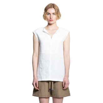 Max Mara Sleeveless V-Neck Top in Linen