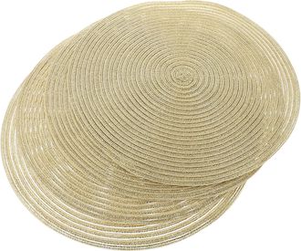 Lurrose 4 Stück Teiliges Tischset aus Gewebter Baumwolle Hitzebeständig und rutschfest Praktische Tischunterlage für Esstisch Schutz vor Flecken und Kratzern 