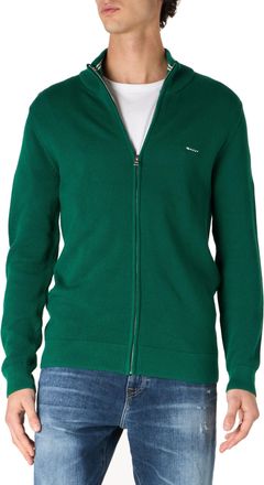 GANT Herren Cotton Pique Zip Cardigan Strickjacke, DEEP Forest Green, XX-Large