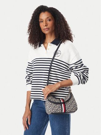 Tommy Hilfiger Handtasche Th Jacquard Ess Shoulder Bag AW0AW19331 Blau