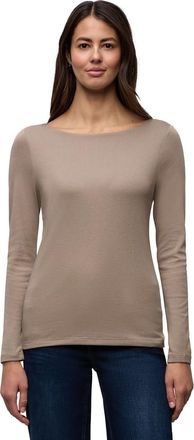 Street One Basic Langarmshirt Light Terra Mocha 38