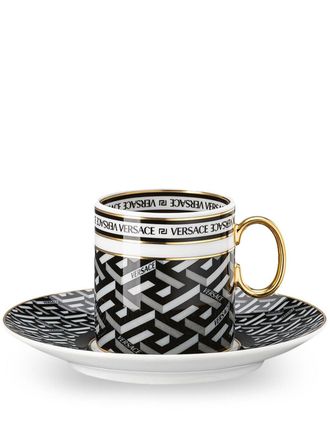 Versace tasse et soucoupe La Greca Signature - Noir