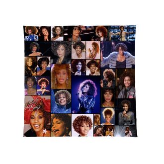 L&S Prints Gro&szlig; Warm Sofa Fleece &Uuml;berwurf Whitney Houston Montage Multifarben Weich Bett Decke Sessel