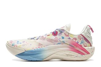 Li-Ning Basketballschuhe für Herren Sind Leichte Profisportschuhe BAD5 Sniper I SUPER Series Beige Blau Rosa EU 42 1/3