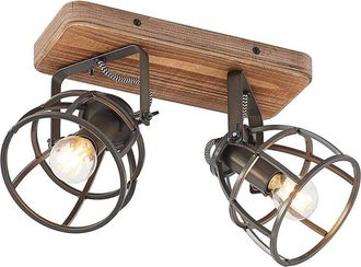 Lindby Lindby - Plafonnier &agrave; intensit&eacute; variable Rutger en bois pour salon & salle &agrave; manger