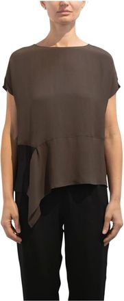 Pierantonio Gaspari Femme, Blouses et Chemises, Brun, Taille: 40 FR Blusa Seta Bicolore