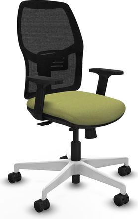 Piqueras y Crespo Alfera Schreibtischstuhl mit 2D-Armen, h&ouml;henverstellbare Lendenwirbelst&uuml;tze, ausgestattet mit Syncro/Translack und Schneidschaum, Schwarz/Olivgr&uuml;n