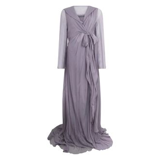 Alberta Ferretti Langes Kleid mit elegantem Ausschnitt - - Dresses - Damen - Lila - 2XL