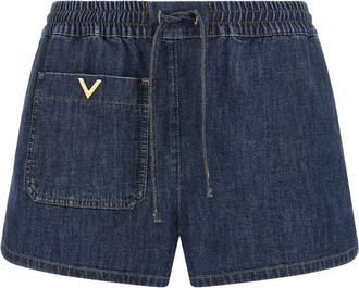 Valentino Garavani Femme, Shorts, Bleu, Taille: 34 FR Denim Chambray Shorts