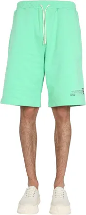 Msgm Elastic Waist Bermuda Shorts - Green