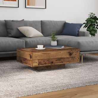vidaXL Vidaxl - Couchtisch mit LED-Lichtern aus altem Holz 85x55x31 cm
