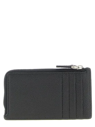 Valentino Garavani Vlogo Signature Leather Coin Purse - Black
