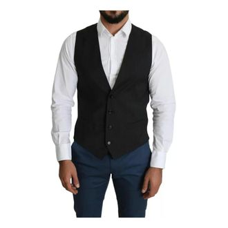 Dolce & Gabbana Homme, Costumes, Noir, Taille: M Gilet de robe avec sangle arri&egrave;re r&eacute;glable