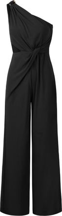 Apart Fashion Damen One-Shoulder Jumpsuit, Weitbeinige Marlene-Hose, Drapierte Taillendetails, Asymmetrischer Ausschnitt, Eleganter Cut-Out, Jersey-Stoff, Formeller