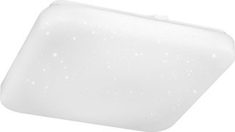 Eglo LED Deckenlampe Pogliola, Deckenleuchte mit Kristall-Effekt und Dip Switch, Lampe Decke K&uuml;che, Metall und Kunststoff in Wei&szlig;, warmwei&szlig;, neutralwei&szlig;, k