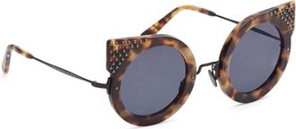 Philipp Plein Femme, Accessoires, Brun, Taille: ONE Size Lunettes de soleil rondes oeil de chat