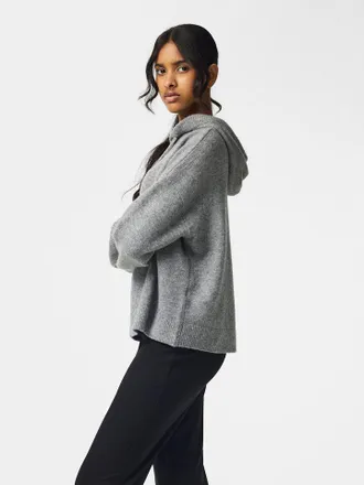 Pieces Kapuzenpullover PCMALOU LS KNIT HOODIE NOOS BC Materialmix, mit Wolle und Stretch, slim fit