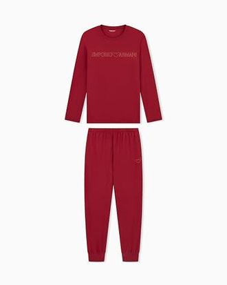 Emporio Armani Megalogo Pajamas Set Ensemble de Pijama, Rouge, XL Homme