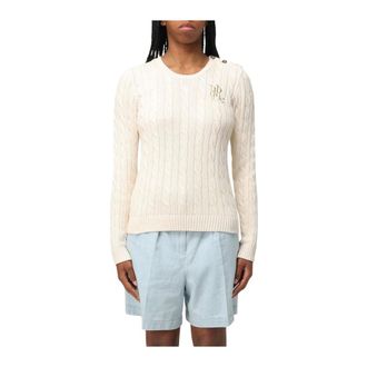 Polo Ralph Lauren Femme, Pulls, Beige, Taille: 44 FR Pull en Tricot Torsad&eacute;