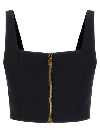Balmain Gold Lion Button Tank Top - Black