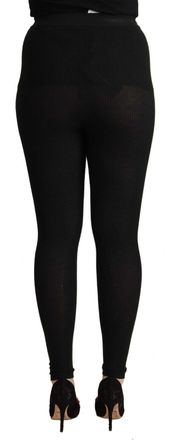 Dolce & Gabbana Womens Black Cashmere Stretch Waist Tights Pants
